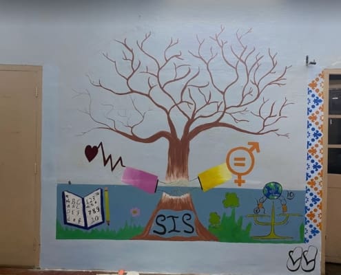 APD community in Bengaluru & SERVE volunteers create SDG mural